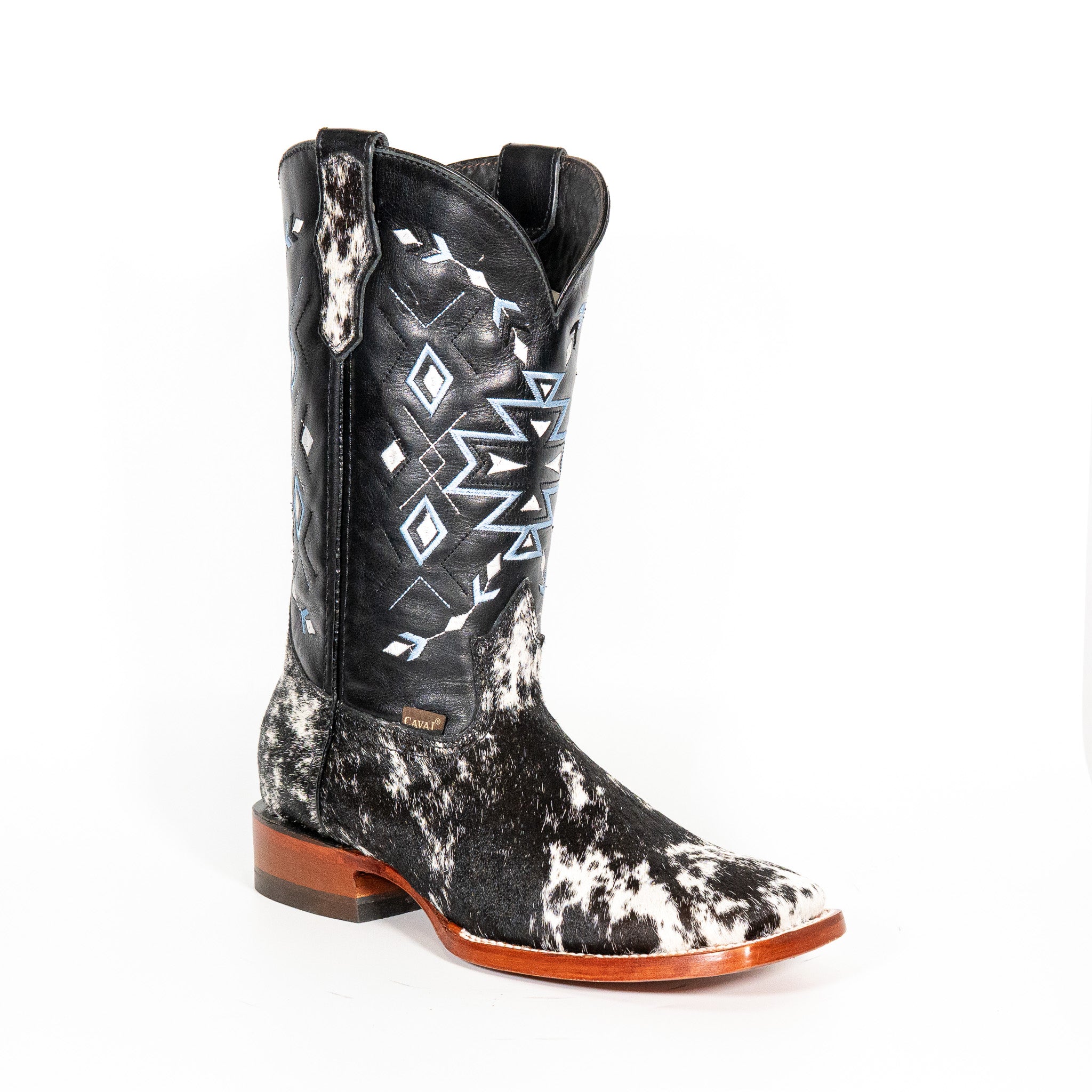 1000 Pelo Negro-Blanco Cuero – Caval Western Boots