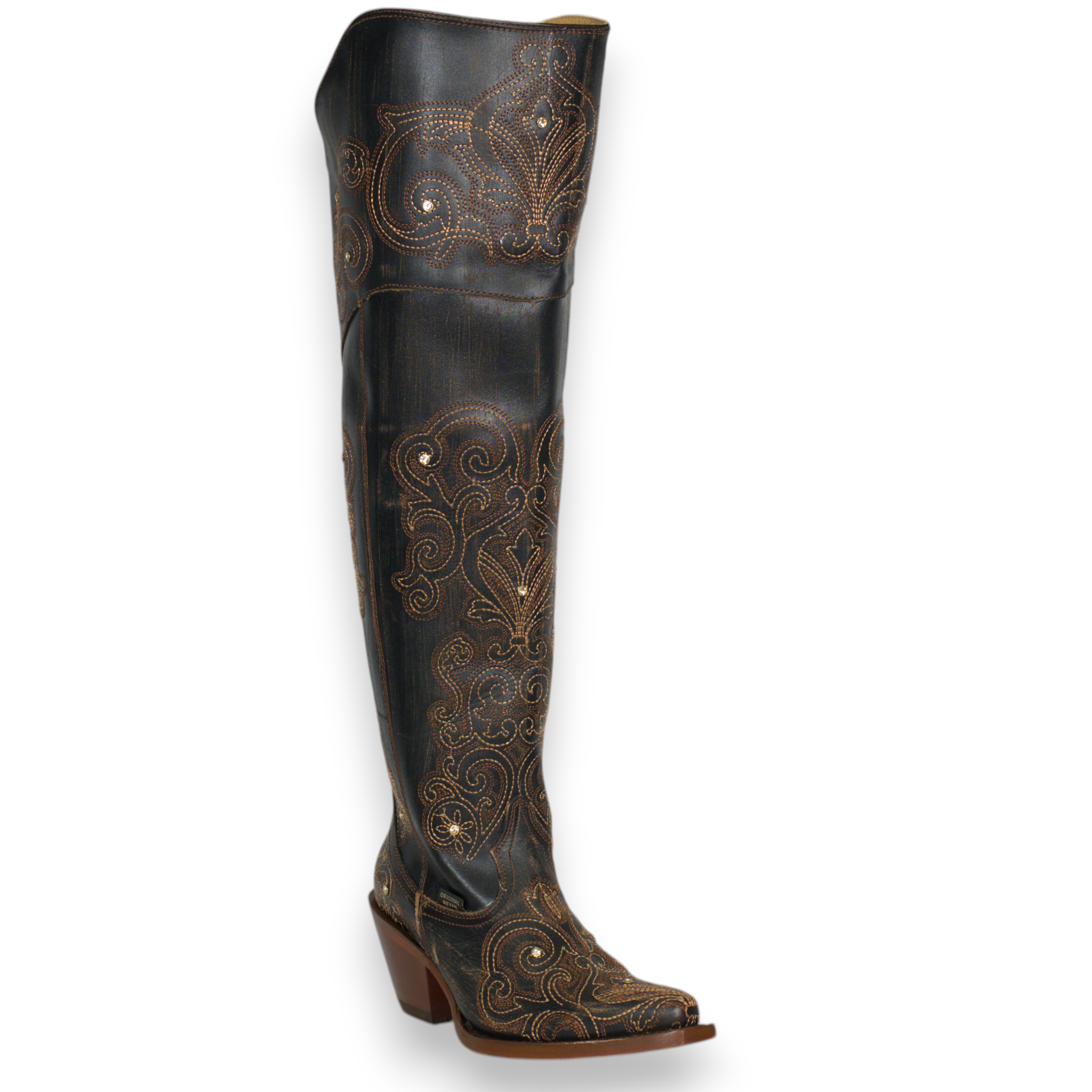 857-BR Lince Naranja Cuero – Caval Western Boots