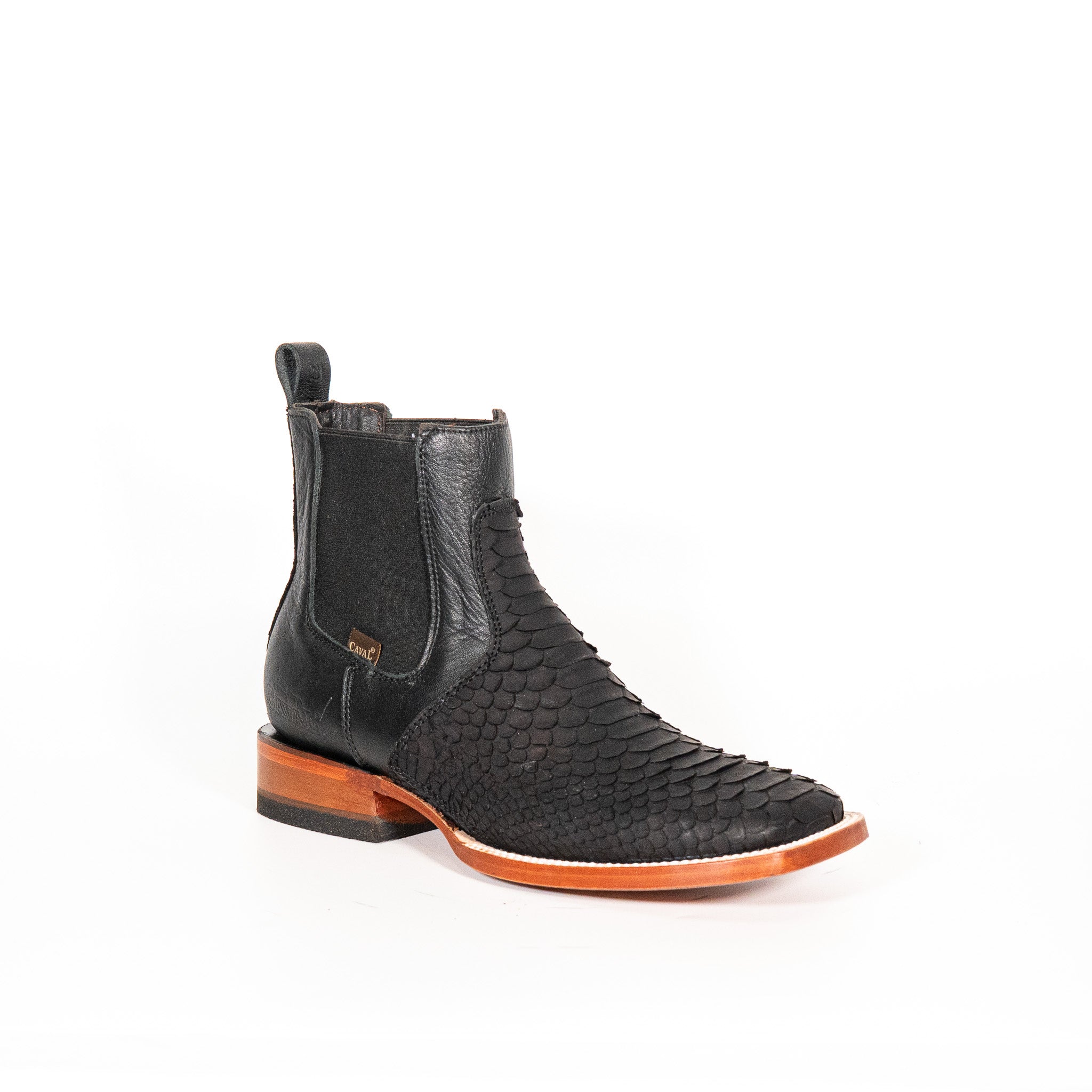 910 Python Negro Exotico Cuero – Caval Western Boots